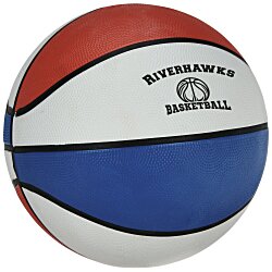 Full Size Rubber Basketball - Red, White & Blue 170448-RWB : 4imprint.com